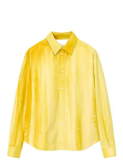 Loewe Pleated Relaxed-fit Leather Shirt - Yellow