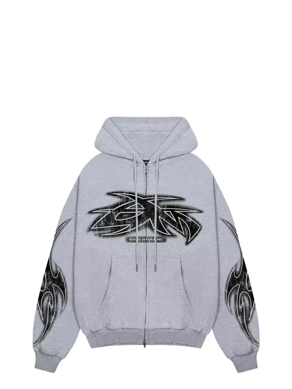 GODMADE Graphic-print Zip Hoodie - Grey