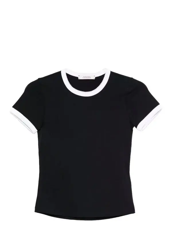 Dorothee Schumacher Scalloped-trim T-shirt - Black