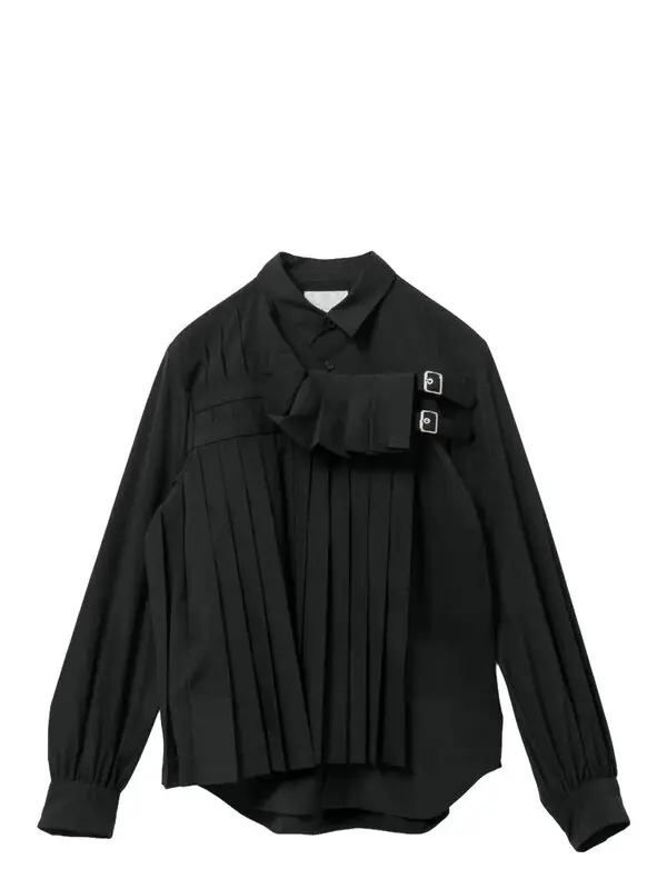 Noir Kei Ninomiya Pleated Blouse - Black