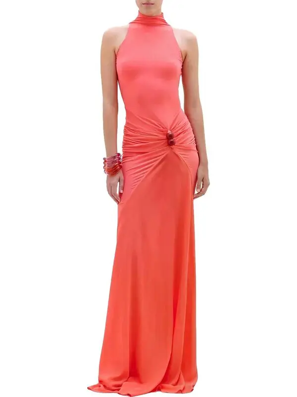 Silvia Tcherassi Cutout Gathered Dress - Pink