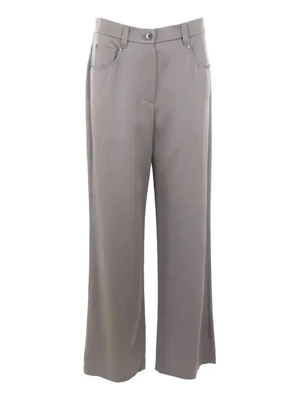 Brunello Cucinelli Wide-leg Tailored Trousers - Grey