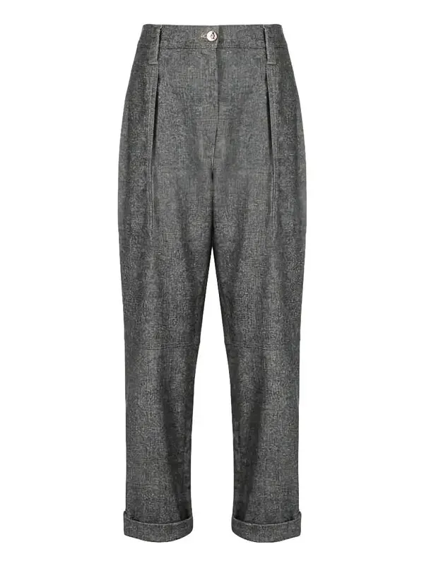 Brunello Cucinelli Pleated Cuffed Trousers - Grey