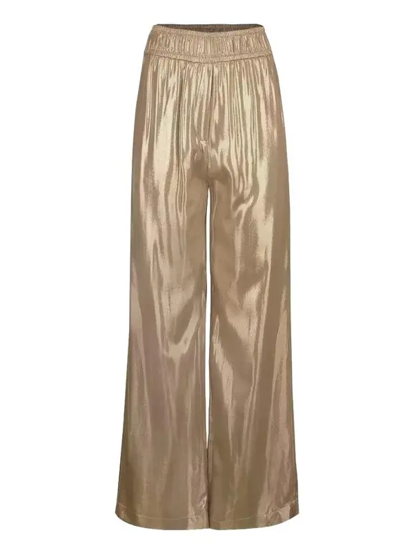 Brunello Cucinelli Satin Wide-leg Trousers - Gold