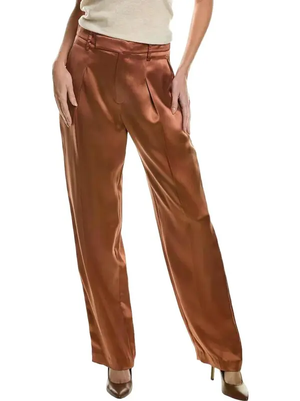 Brunello Cucinelli Satin Wide-leg Trousers - Brown