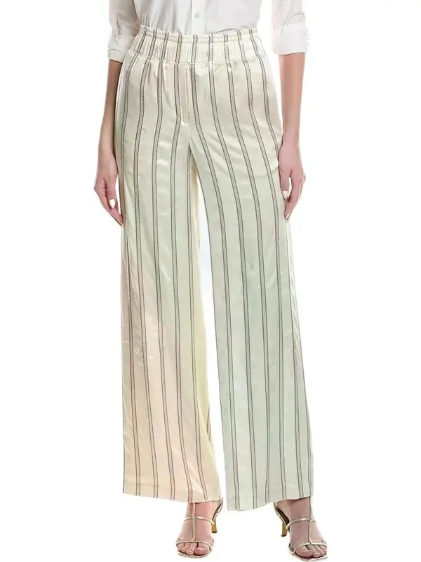 Brunello Cucinelli Striped Wide-leg Trousers - Neutrals
