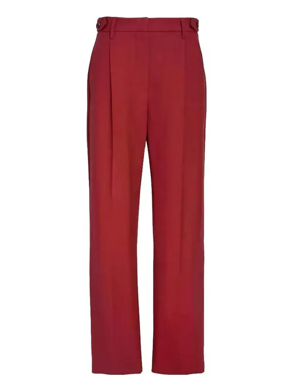 Brunello Cucinelli Pleated Wool-twill Trousers - Red