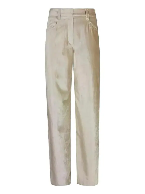 Brunello Cucinelli Straight-leg Velvet Trousers - Neutrals