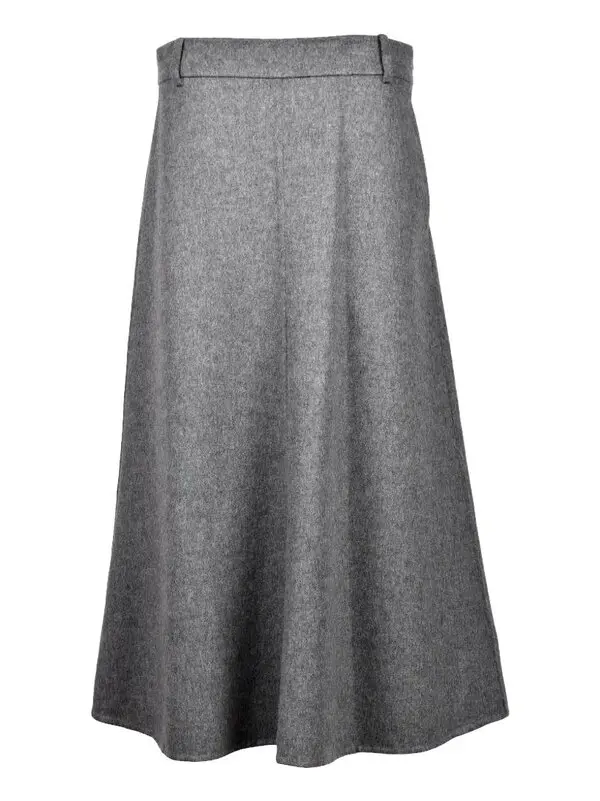Brunello Cucinelli A-line Midi Skirt - Grey