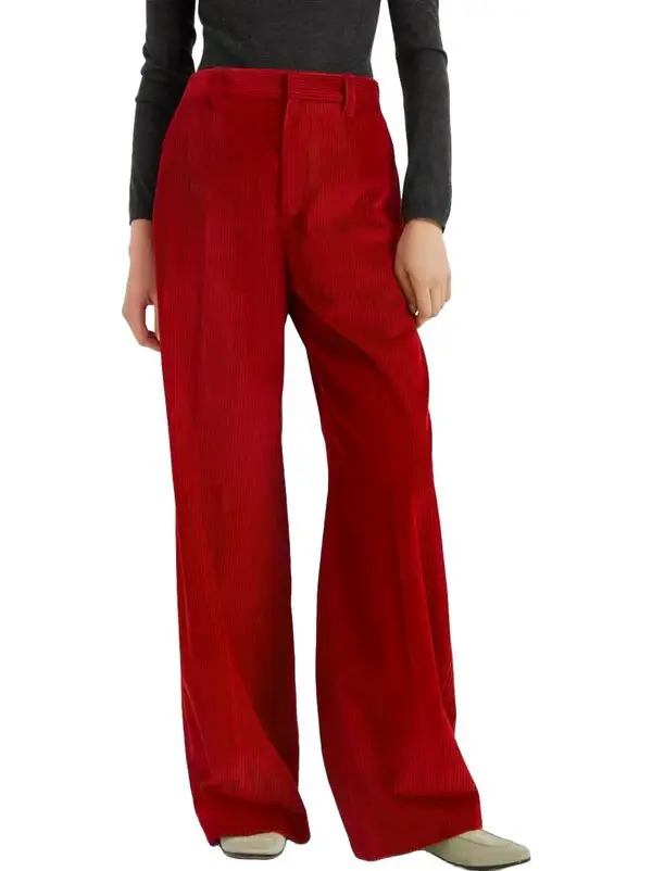Brunello Cucinelli Corduroy Wide-leg Trousers - Red