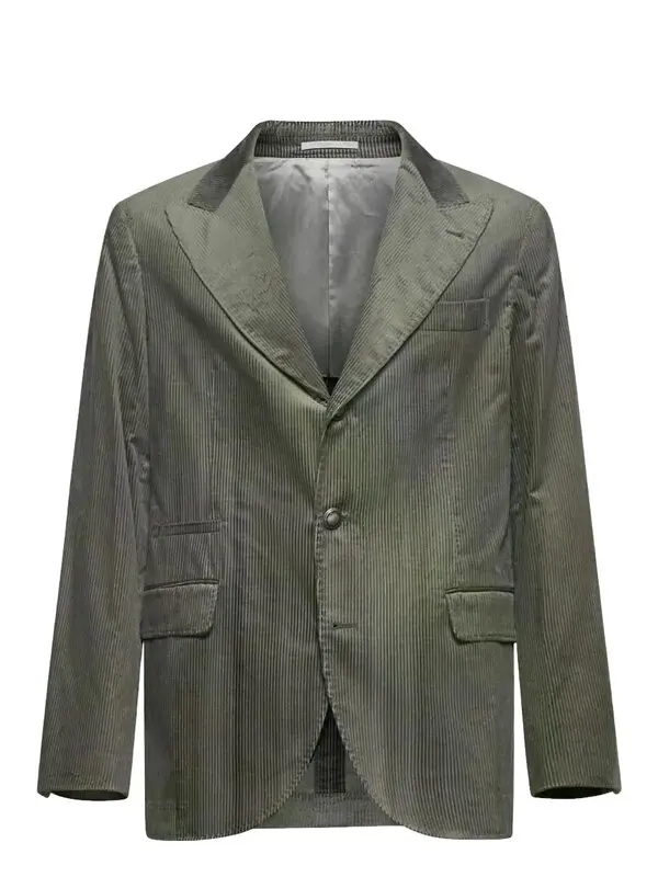 Brunello Cucinelli Pinstripe Deconstructed Blazer - Green