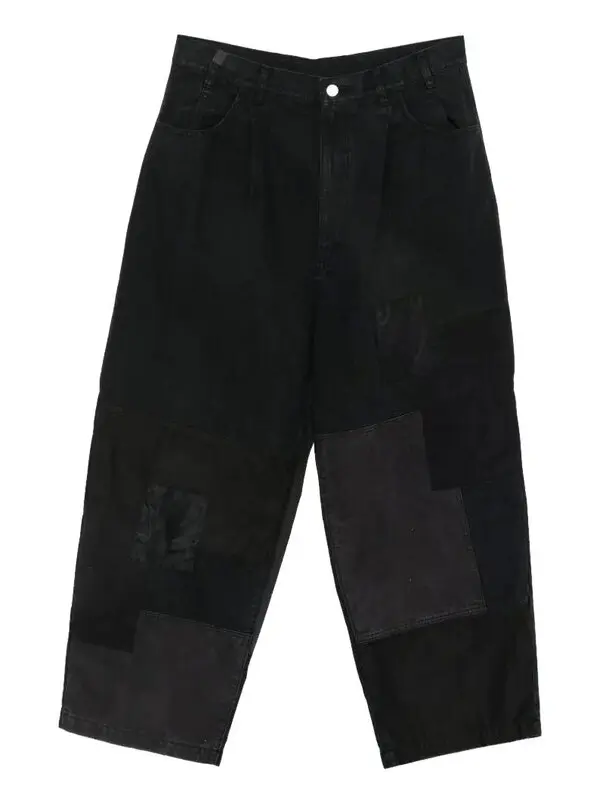 Comme Des Garçons Patchwork Pleated Trousers - Black