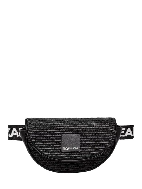 Karl Lagerfeld Woven Logo-strap Belt Bag - Black