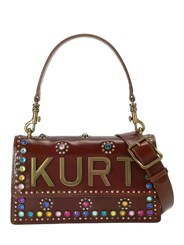 Kurt Geiger Crystal-embellished Crossbody Bag - Brown