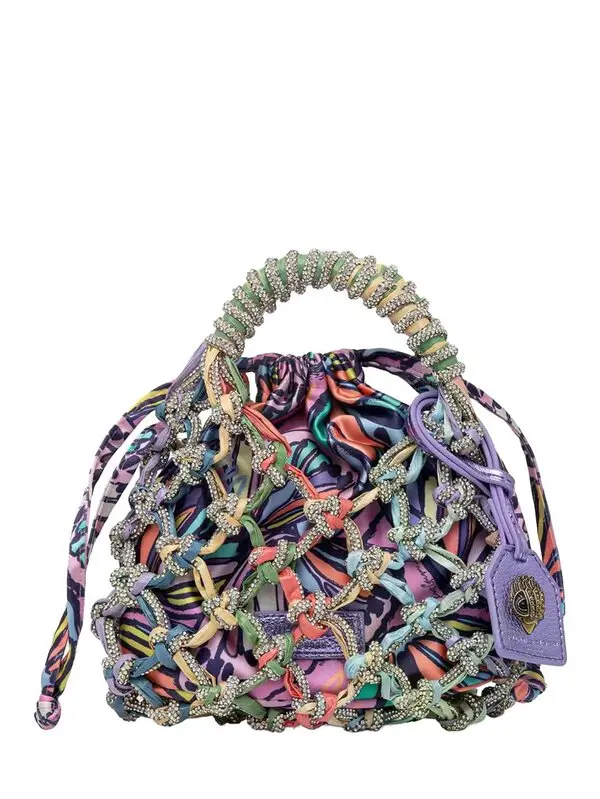 Kurt Geiger Small Macrame Bucket Bag - Purple