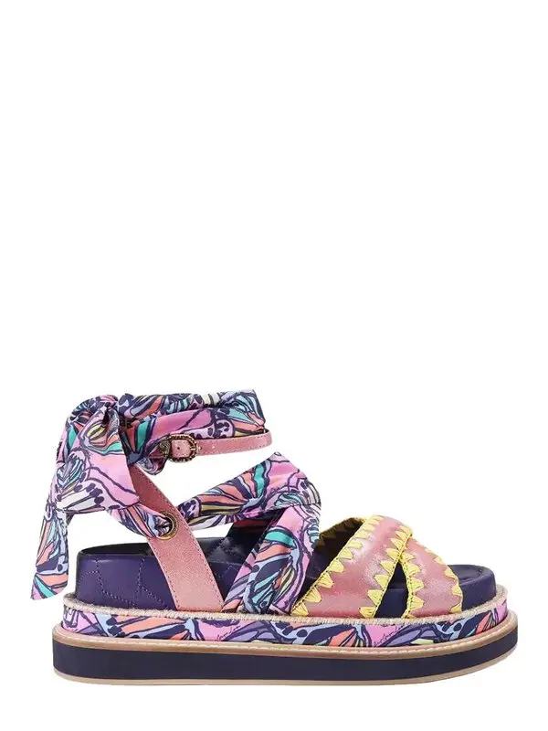 Kurt Geiger Orson Butterfly-print Wrap-around Sandals - Pink