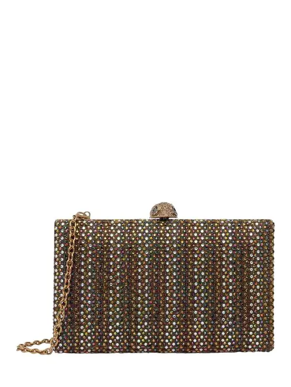 Kurt Geiger Crystal Embellished Eagle Head Clutch - Gold