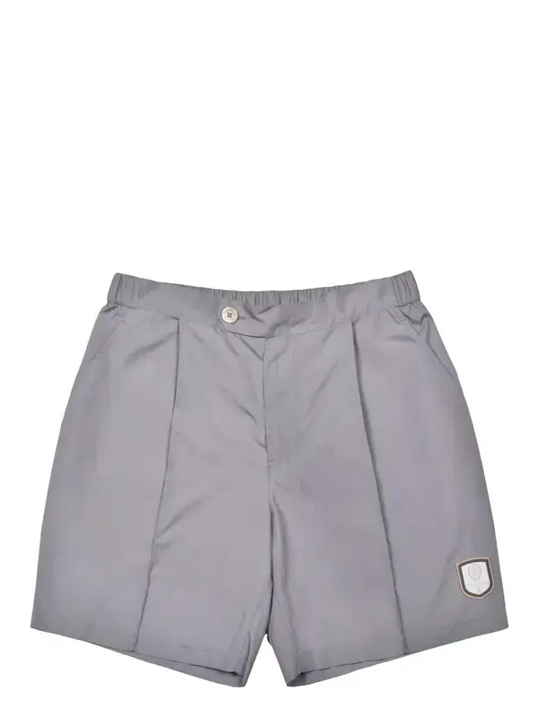 Brunello Cucinelli Tailored Shorts With Logo Patch - Grey