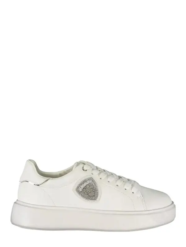 BLAUER. Crystal-embellished Platform Sneakers - White