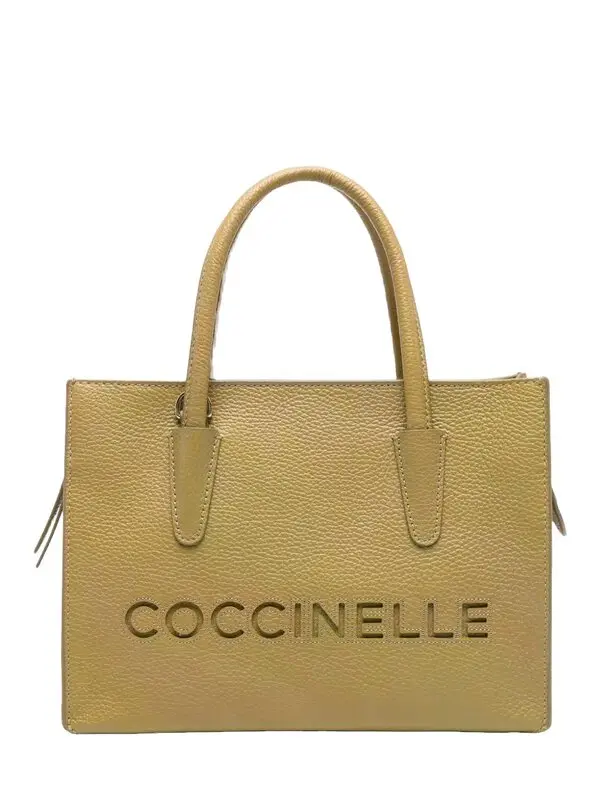 COCCINELLE Grained Leather Tote Bag - Green