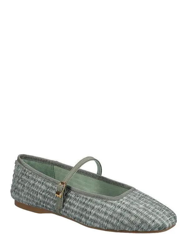 BIRDIES The Hummingbird Mary Jane Raffia Flats - Seafoam Raffia