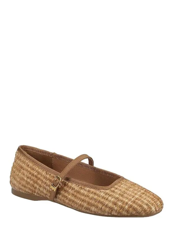 BIRDIES The Hummingbird Mary Jane Raffia Flats - Tan Raffia