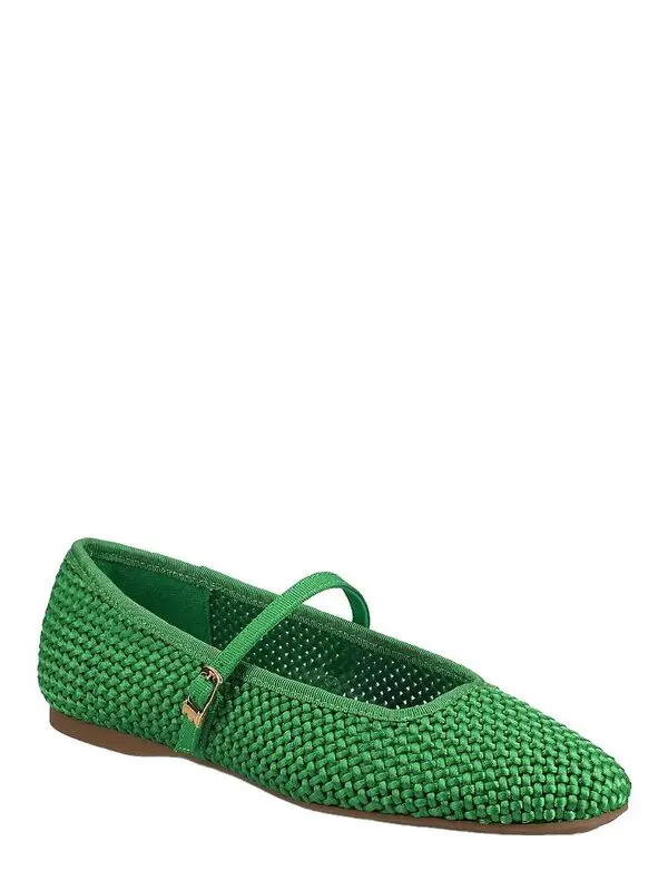 BIRDIES The Hummingbird Mary Jane - Kelly Green Woven Satin