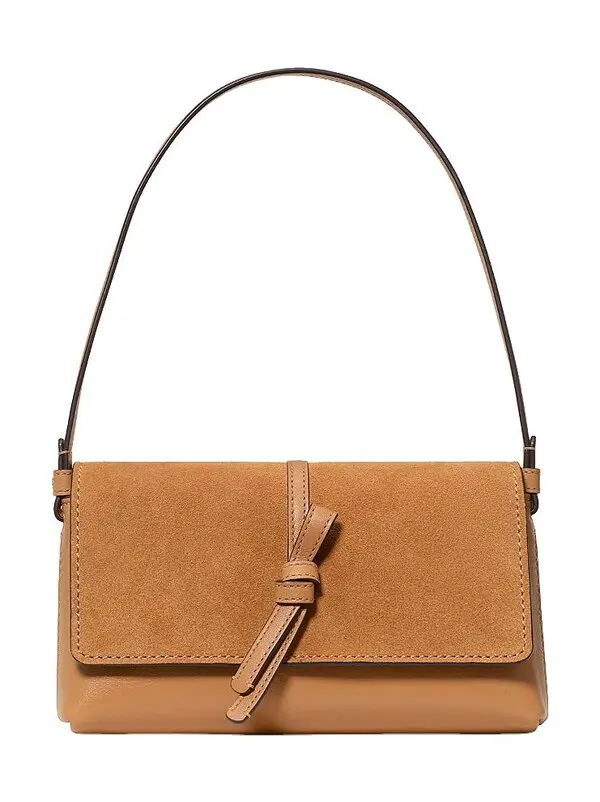 Kate Spade New York Loop Small Suede Shoulder Bag - Garden Soil Brown