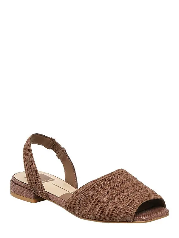 Dolce Vita Marzy Slingback Sandals - Cocoa Raffia