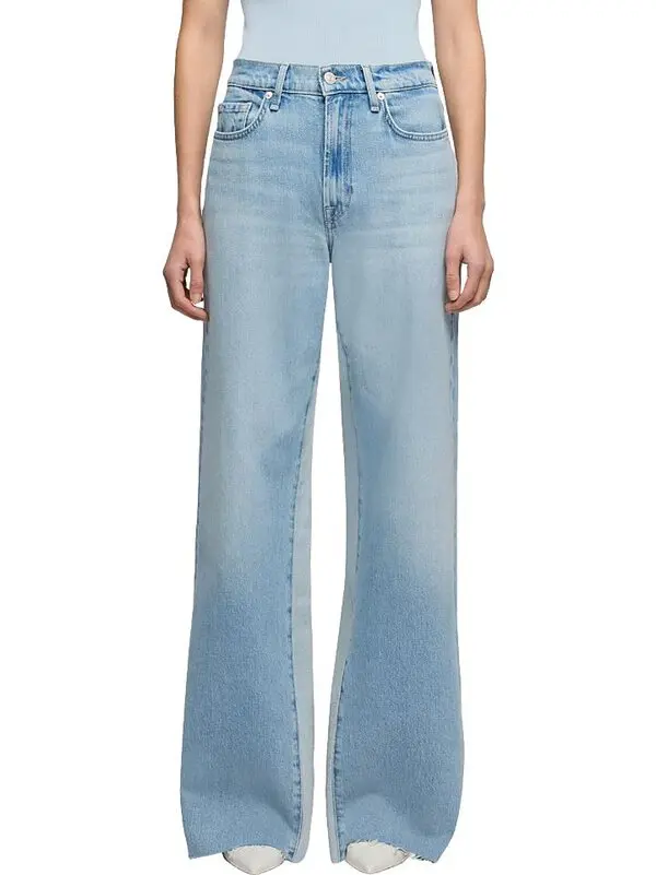 7 For All Mankind Panel Lotta High-rise Jeans - Seabreeze