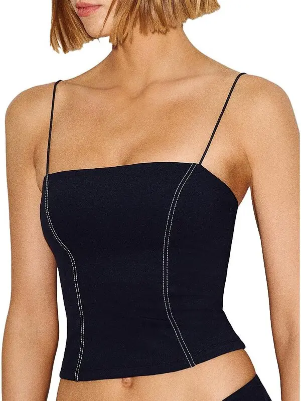 REFORMATION Elise Tankini Top - Black