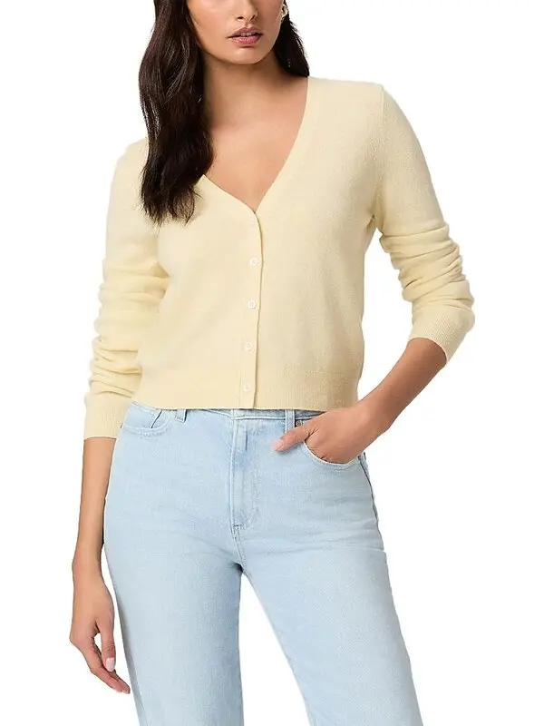 Paige Brioche Cashmere Cardigan Sweater - Sunshine Yellow