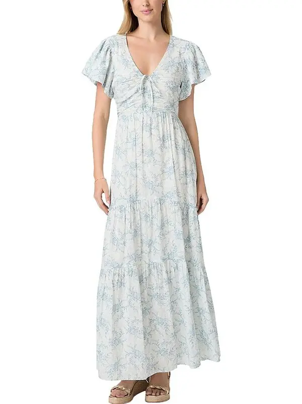 Paige Kinga Maxi Dress - White/surf