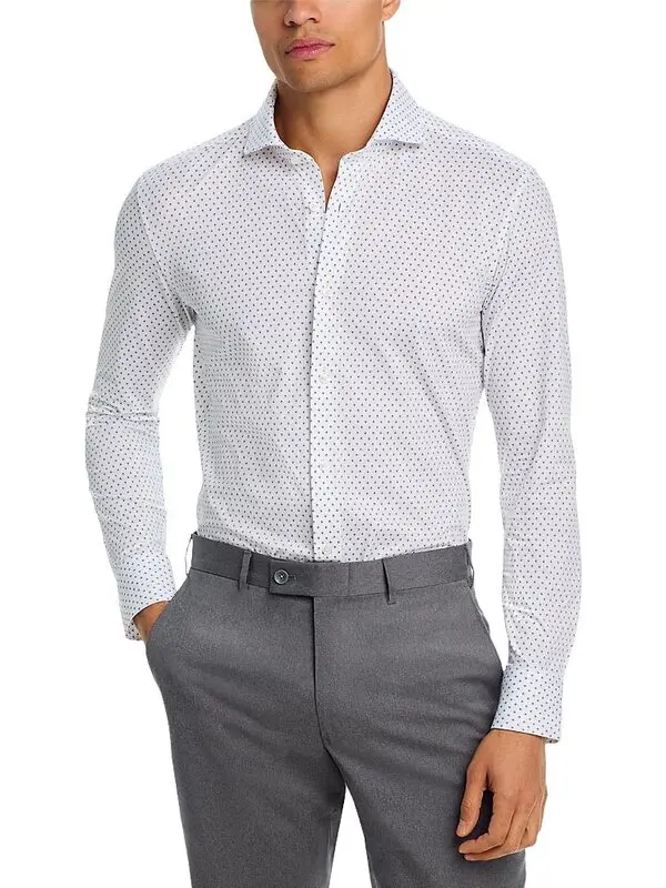 BOSS Hank Performance Spread Collar Slim Fit Button Down Shirt - Open Blue