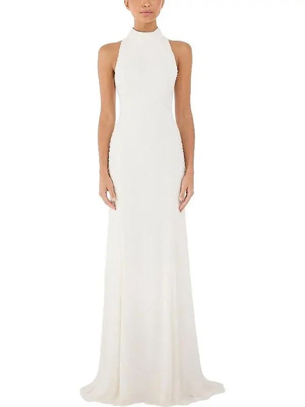 Jenny Packham Mischief Embellished High-neck Maxi Dress - Ivory