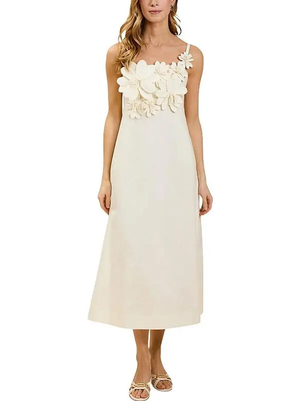 Mestiza New York Esperanza 3d Floral Midi Dress - Ivory