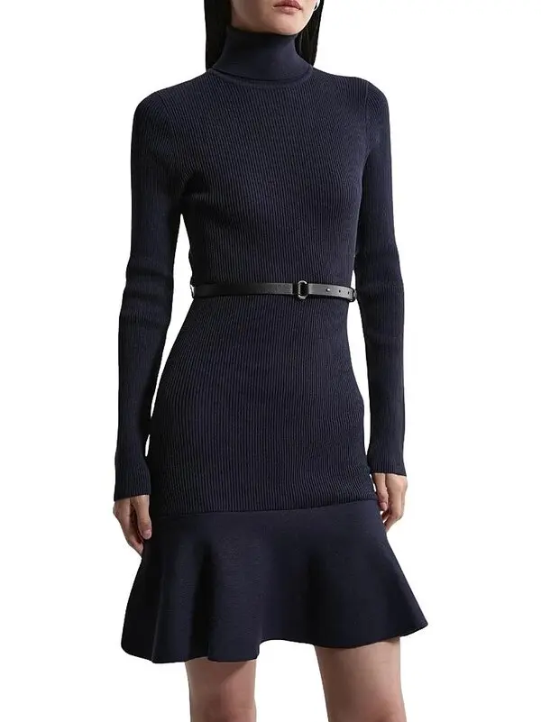 Karen Millen Roll Neck Mini Dress - Navy