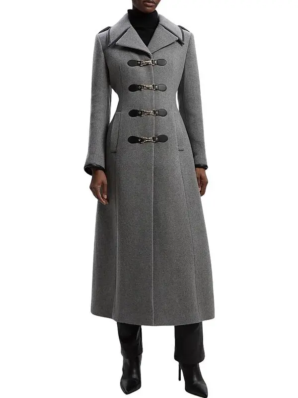 Karen Millen Military Tailored Midi Coat - Grey