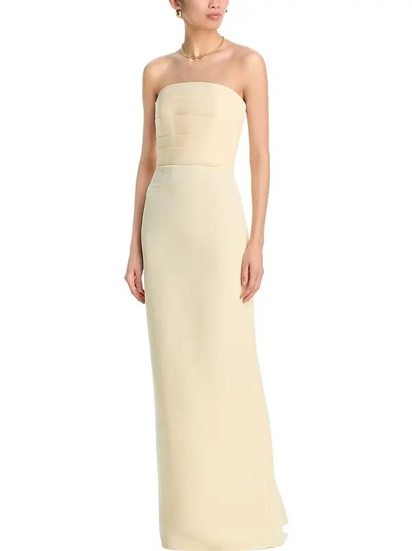Amsale Sonia Strapless Gown - Buttercup Solid