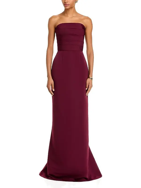 Amsale Sonia Strapless Gown - Ruby
