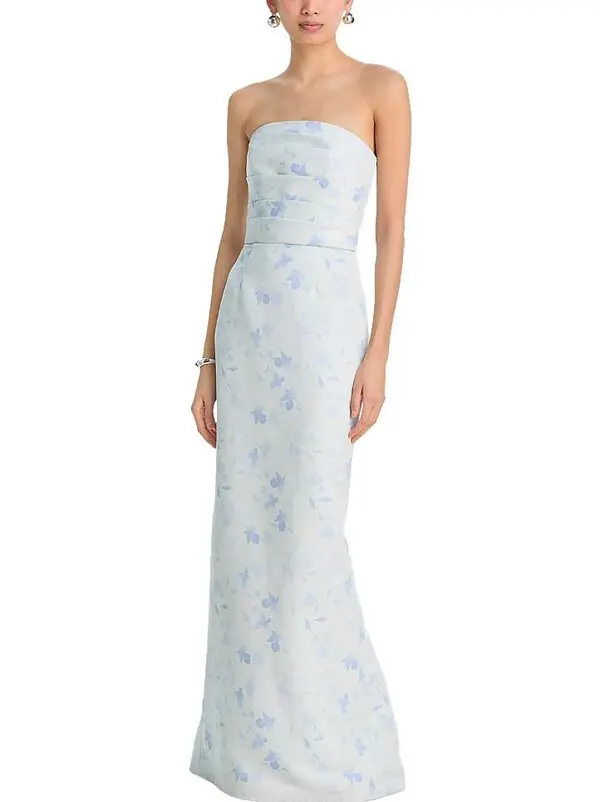 Amsale Amaris Strapless Dress - Ice Print