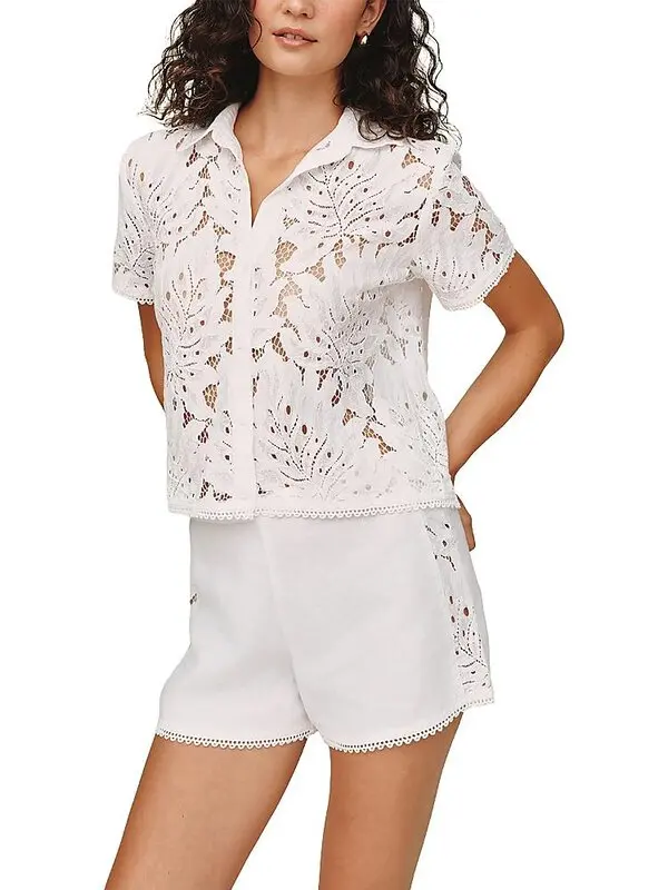 Bella Dahl Short Sleeve Button Down Shirt - White