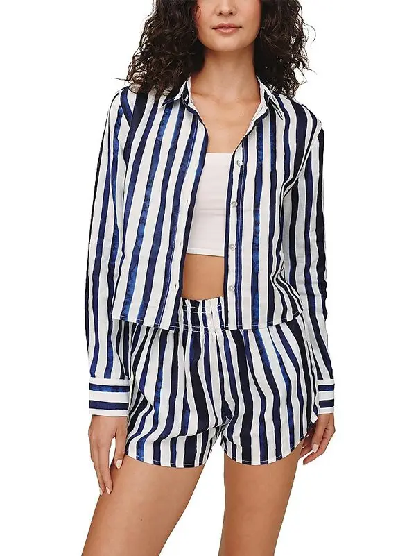 Bella Dahl Long Sleeve Cropped Shirt - Painted Tides Stripe