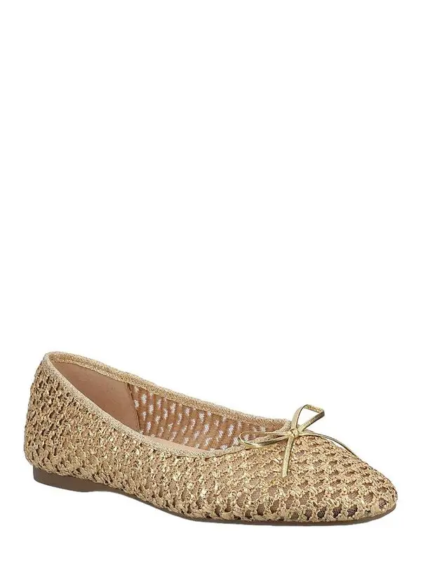 BIRDIES The Songbird Raffia Flat - Gold Openweave