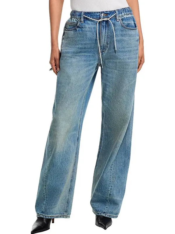 Alexander Wang Balloon Mid Rise Wide Leg Jeans - Tinted Medium Indigo