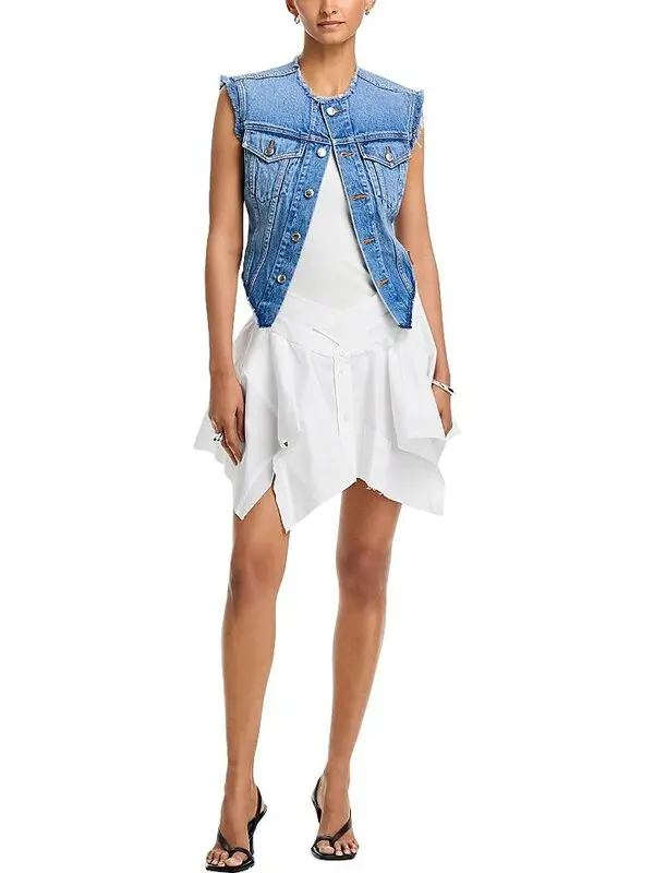 Alexander Wang Mixed Media Prestyle Dress - Vintage Marbled Blue
