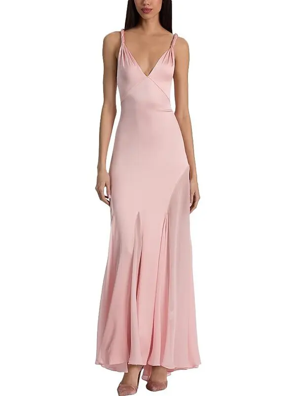 Alice + Olivia Andrina Twist Strap Gown - English Rose