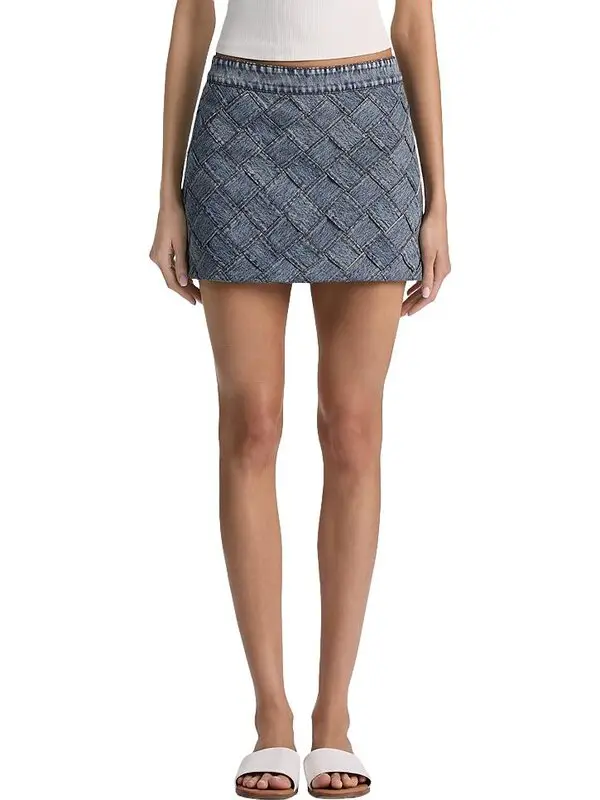 Alice + Olivia Rubi Woven Denim Skirt - Indigo