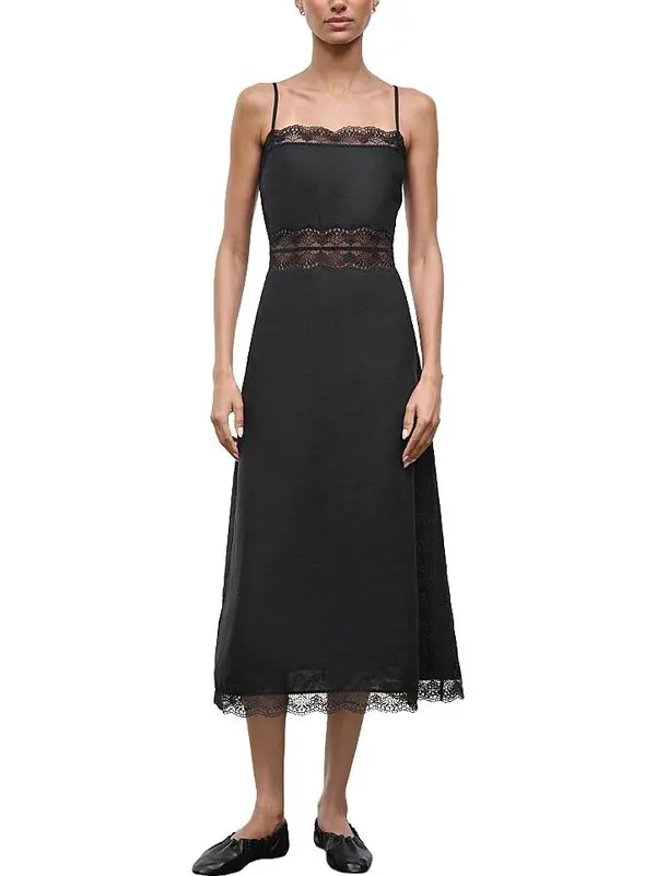 Staud Amalina Linen Dress - Black