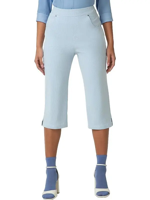 Hue Stripe Pedal Pusher Shorts - Blue